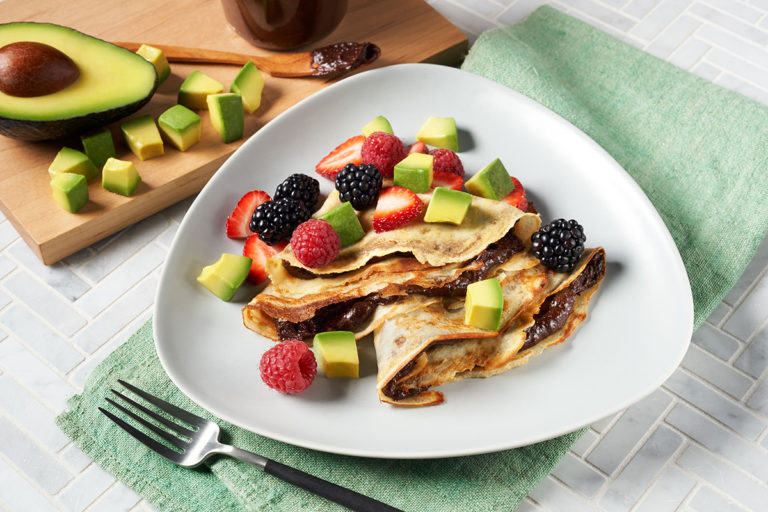 Crepes with Avocado Chocolate Hazelnut Spread - California Avocados