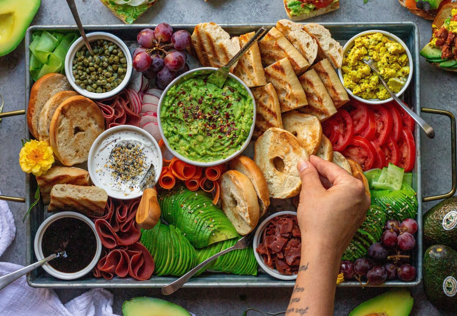 Vegan California Toast Charcuterie Board - California Avocados