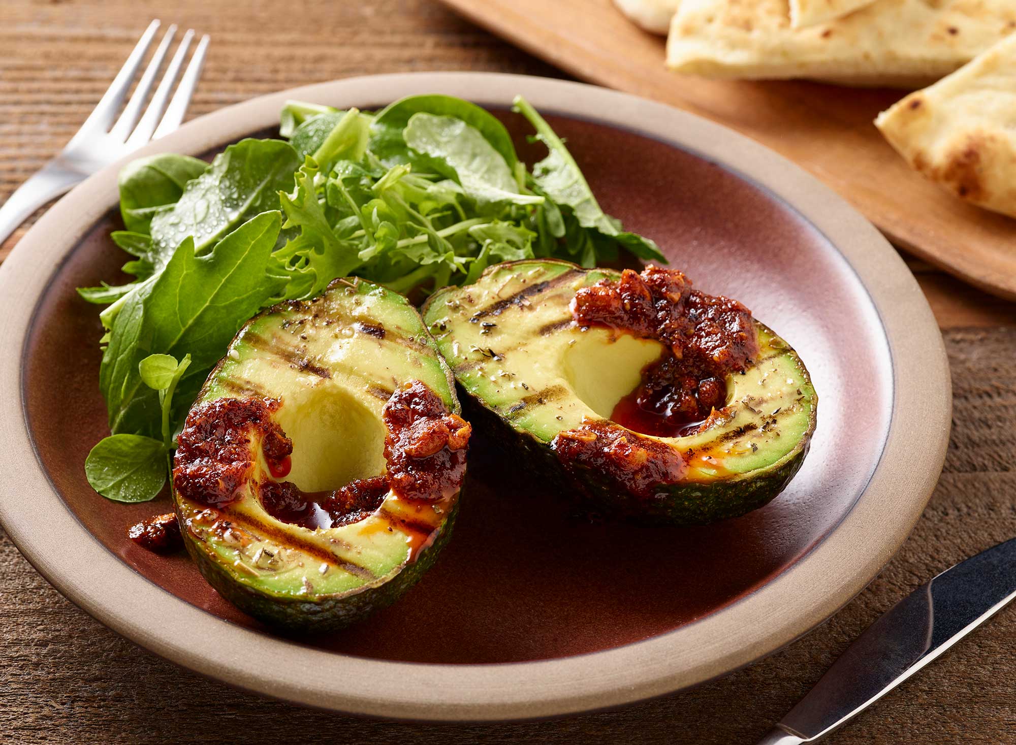 Grilled California Avocado with Peanut Salsa Macha - California Avocados